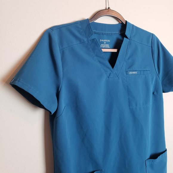 Jaanuu | Tops | Jaanuu Caribbean Blue Relaxed 3pocket Scrub Top Small | Poshmark